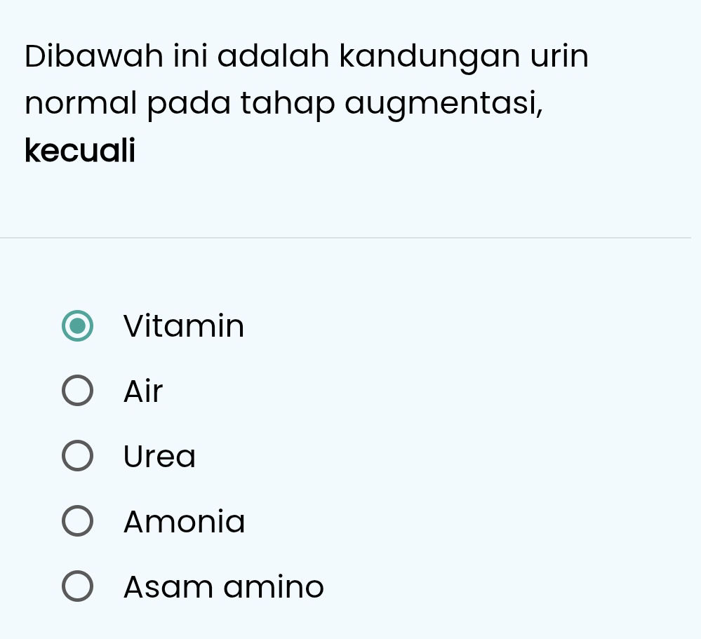 Dibawah ini adalah kandungan urin normal | StudyX