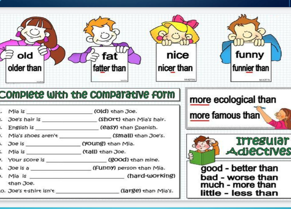 Complete with the comparative form 1. Mia | StudyX