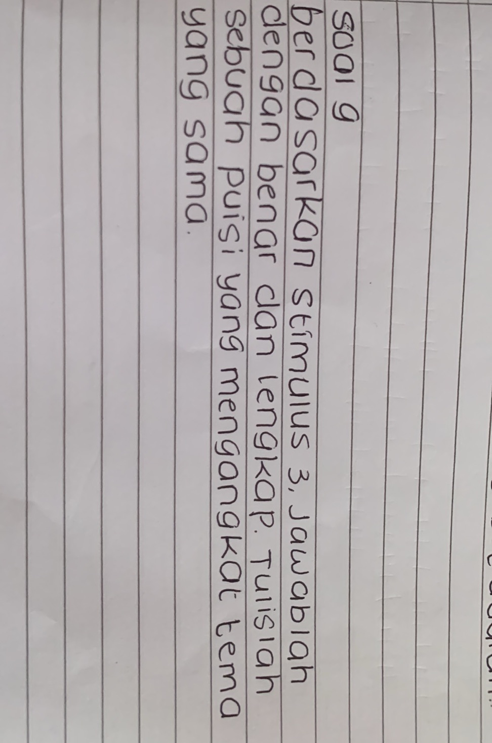 soal 9 berdasarkan stimulus 3, Jawablah | StudyX