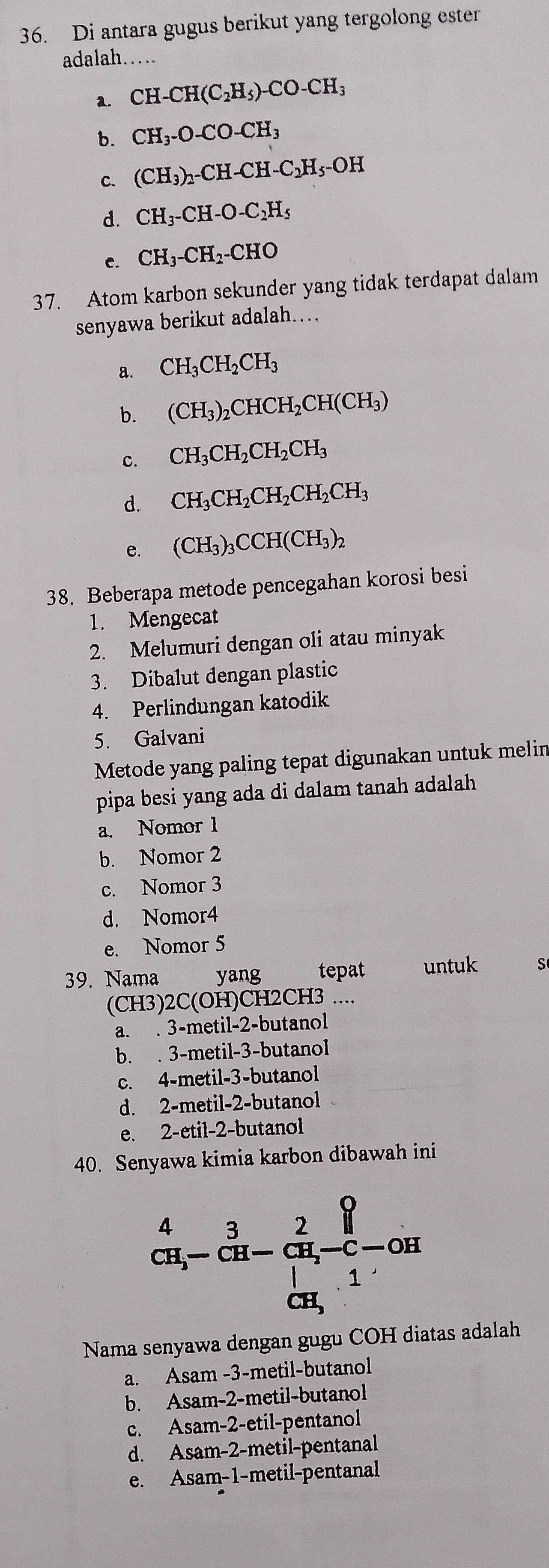 36. Di antara gugus berikut yang tergolong | StudyX