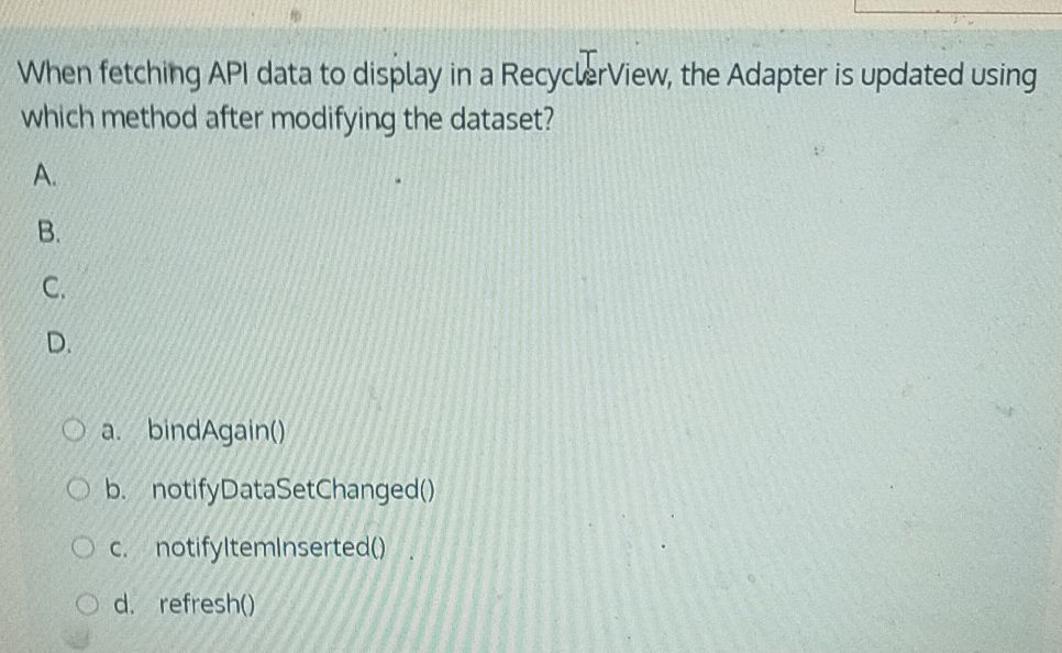 When fetching API data to display in a | StudyX
