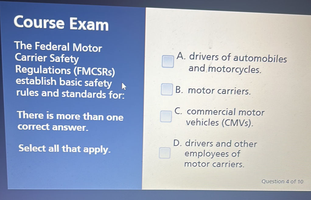 The Federal Motor Carrier Safety Regulations | StudyX