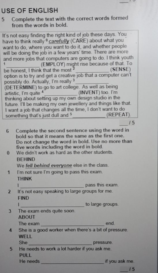 5 Complete the text with the correct words | StudyX