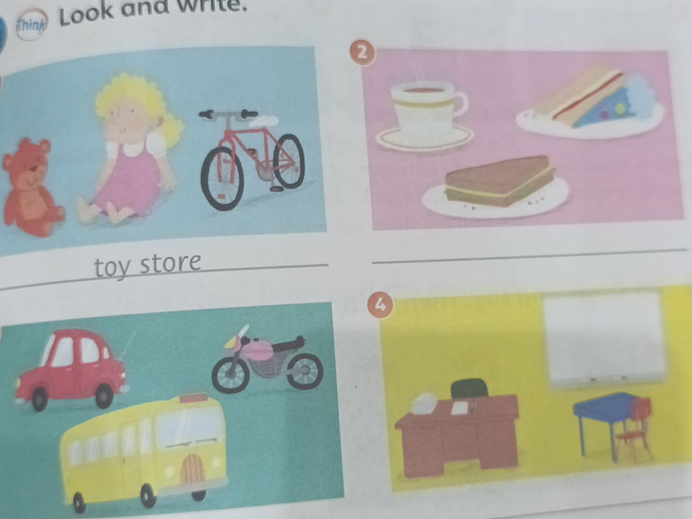 Look and Write. There are four images, each | StudyX