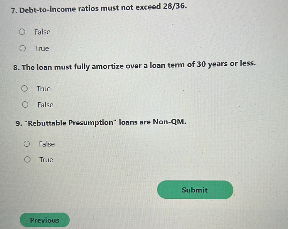 7. Debt-to-income ratios must not exceed | StudyX