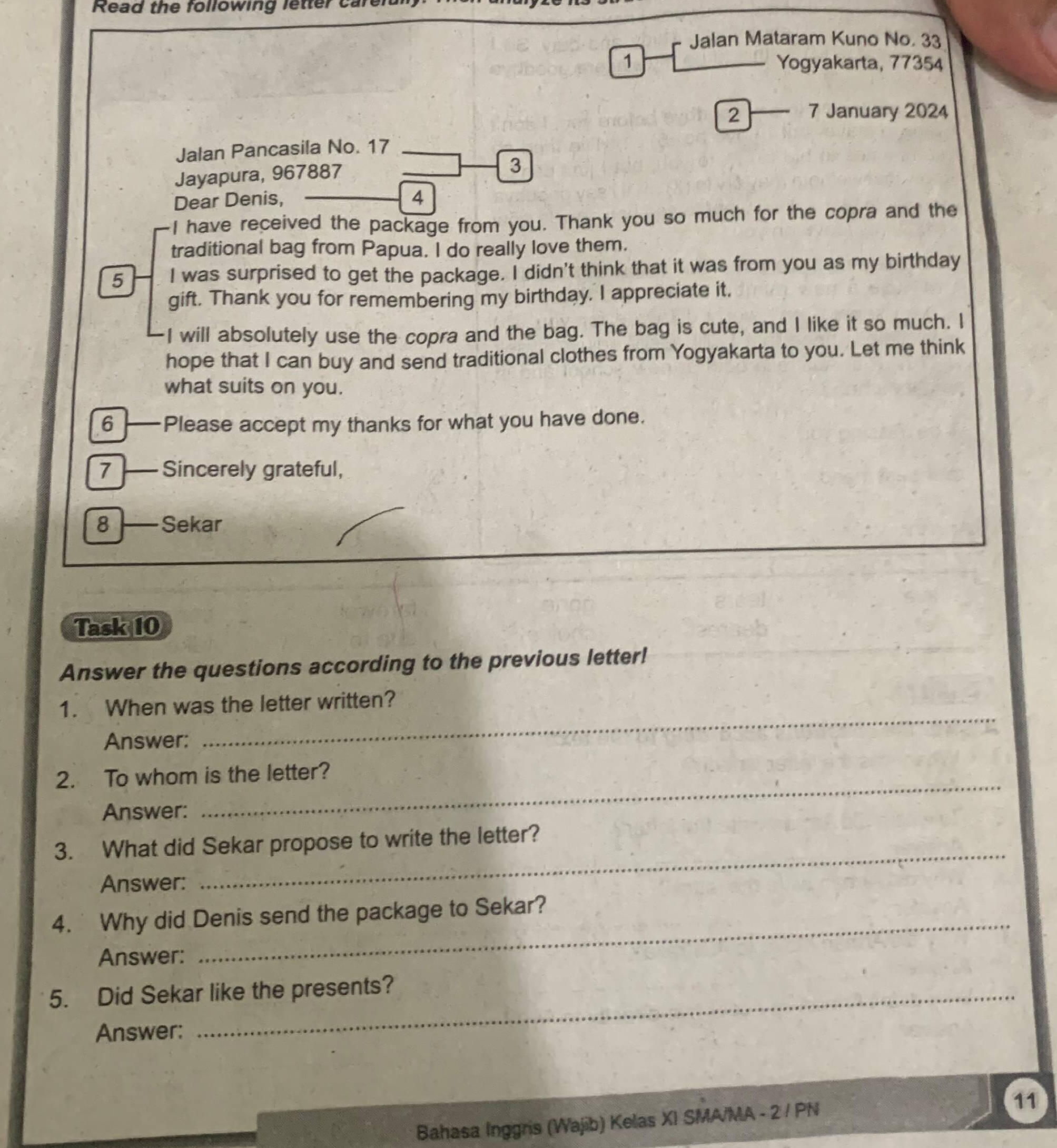 Task 10 Answer the questions according to | StudyX