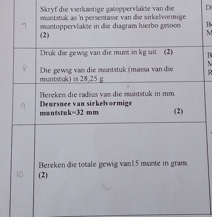 7. Skryf die vierkantige gatoppervlakte van | StudyX