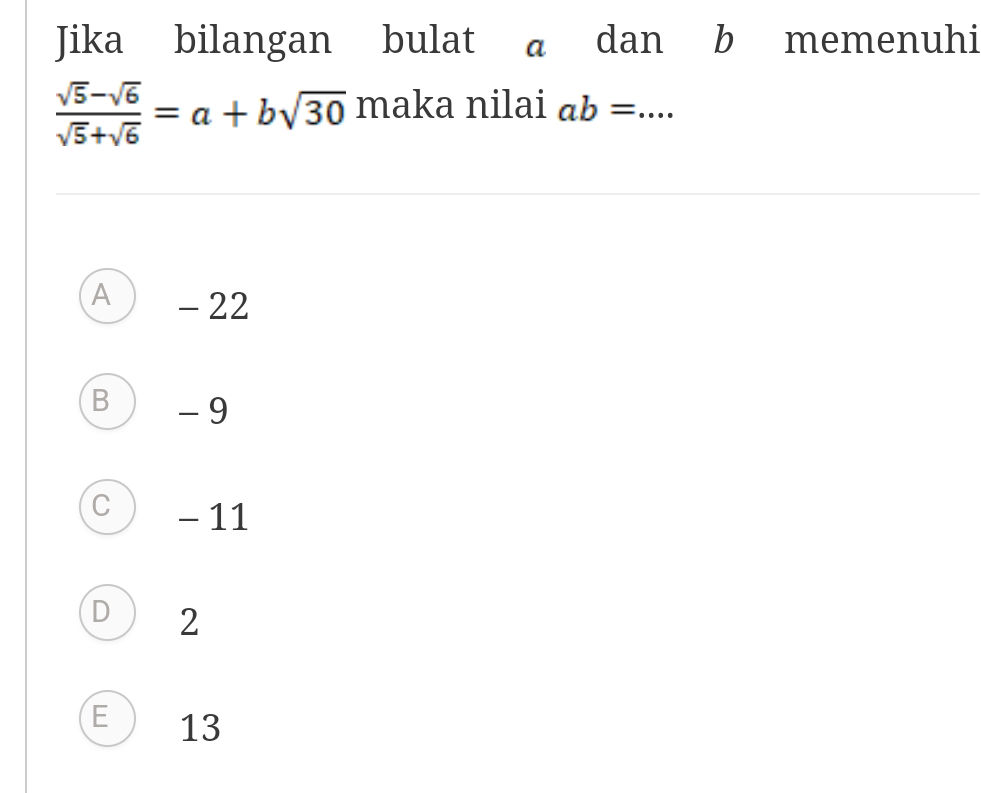 Jika bilangan bulat a dan b memenuhi $$ { | StudyX