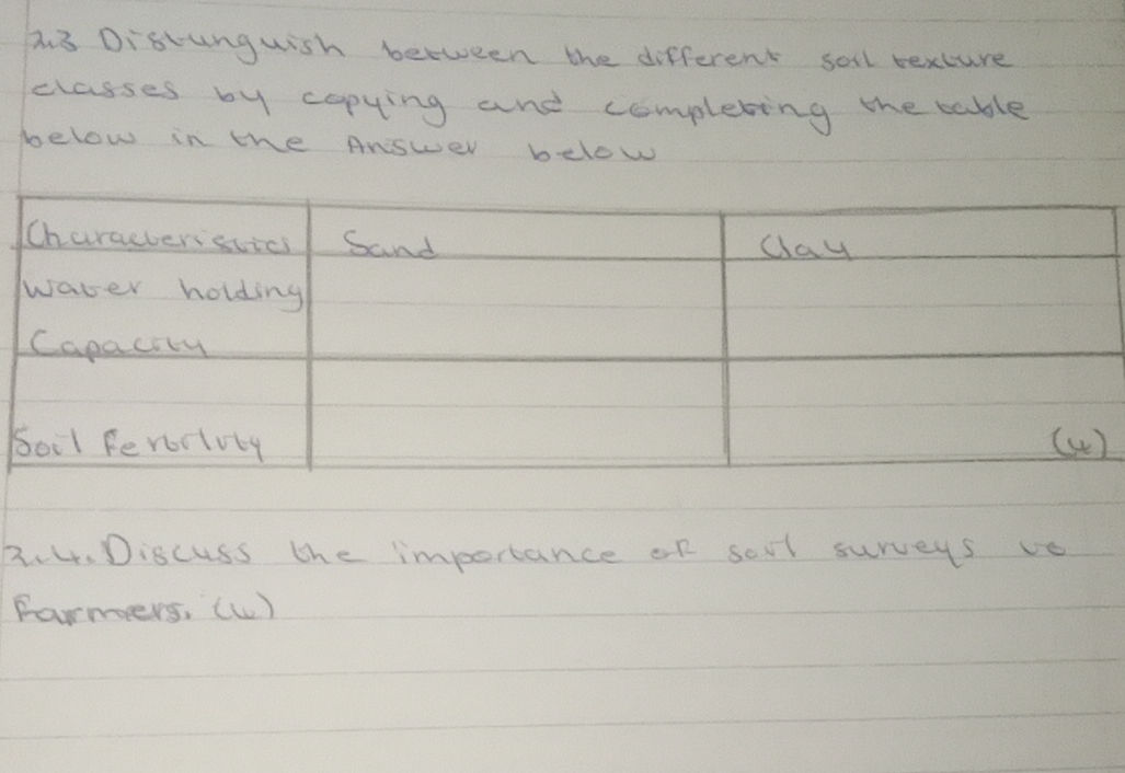 2.3 Distinguish between the different soil | StudyX