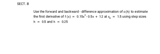 Use the forward and backward - difference | StudyX