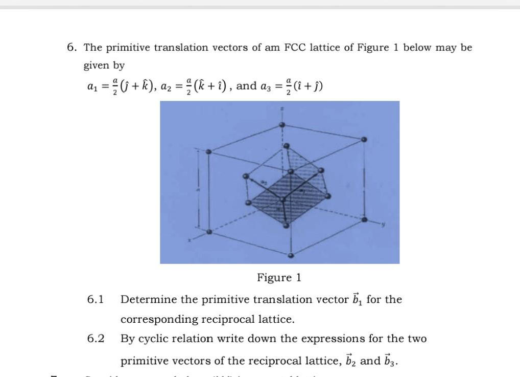 6. The primitive translation vectors of am | StudyX