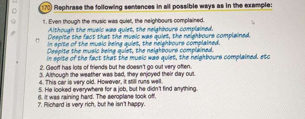 Rephrase the following sentences in all | StudyX