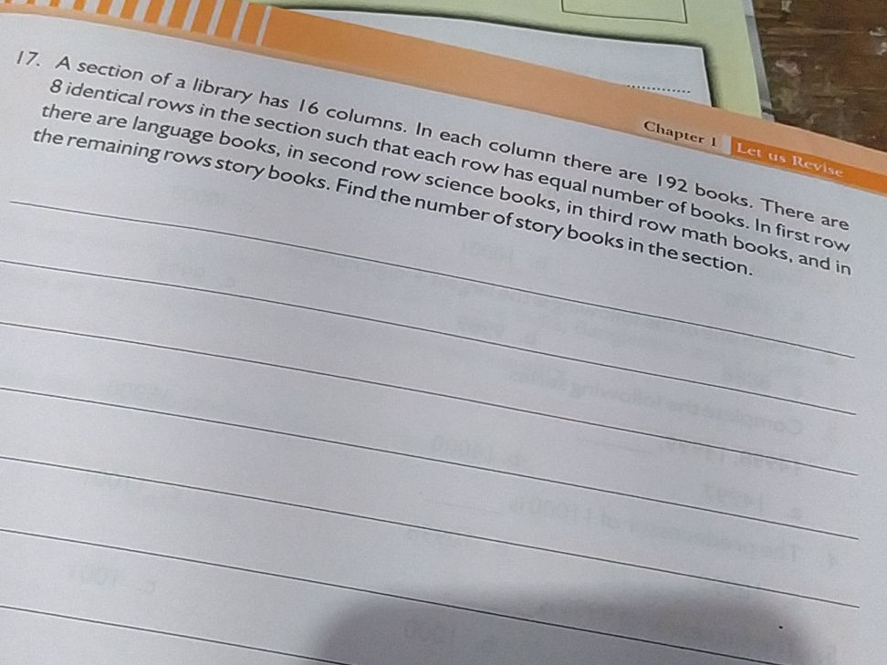 17. A section of a library has 16 columns. | StudyX