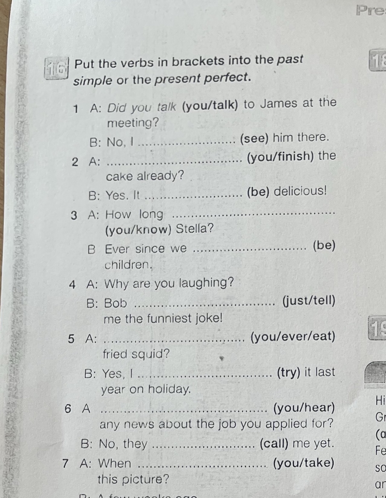 Put the verbs in brackets into the past | StudyX