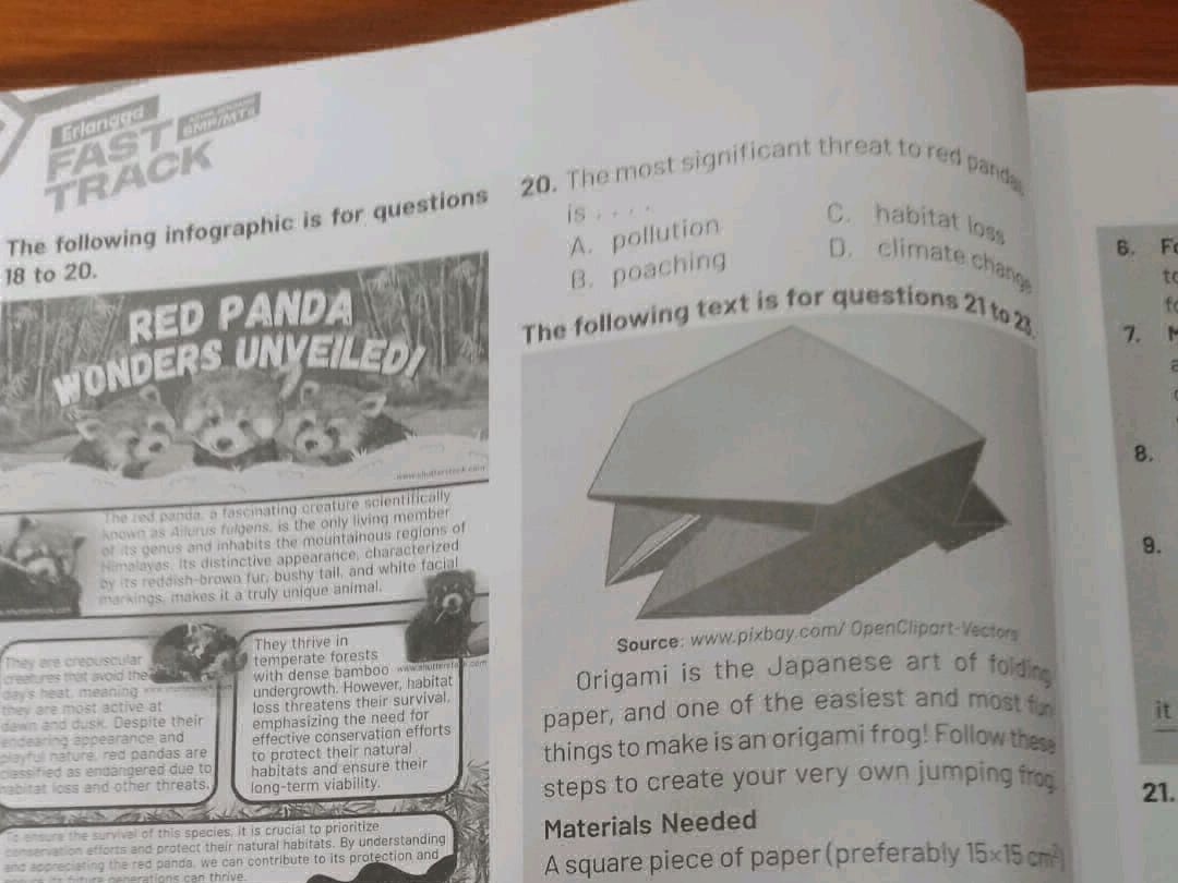 20. The most significant threat to red panda | StudyX