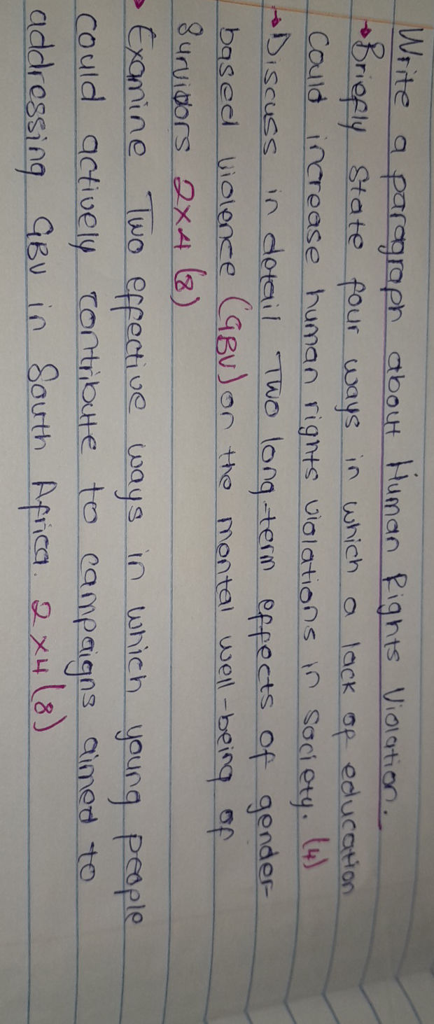 Write a paragraph about Human Rights | StudyX