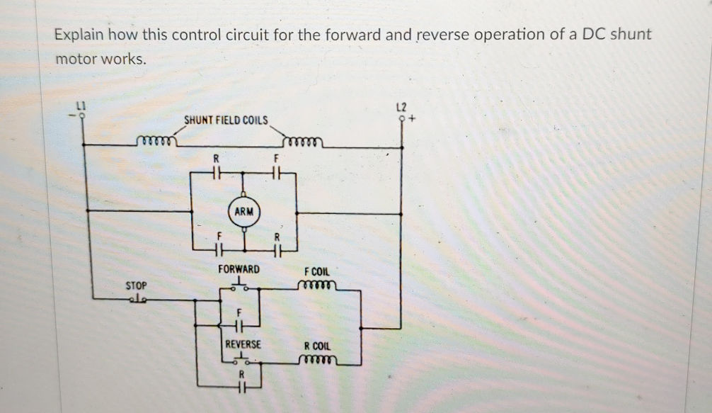 Explain how this control circuit for the | StudyX