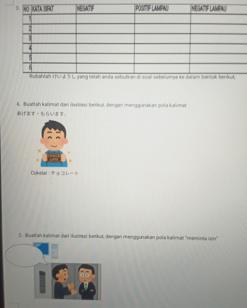 3. NO KATA SIFAT | NEGATIF | POSITIF LAMPAU | StudyX