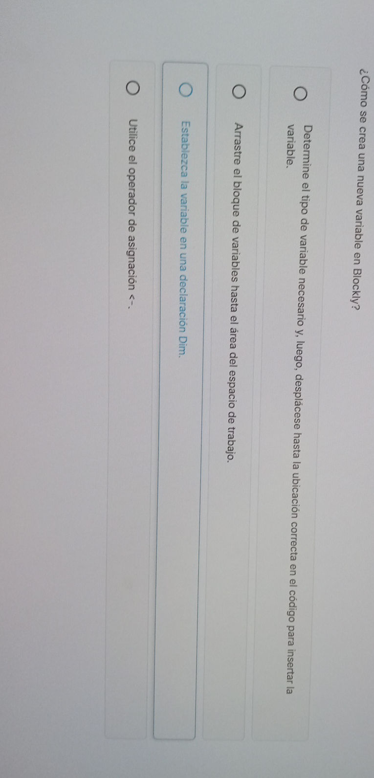 ¿Cómo se crea una nueva variable en Blockly? | StudyX