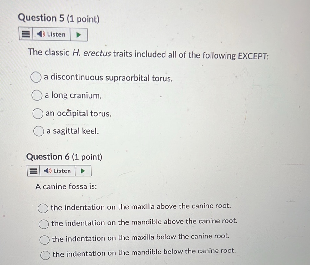 Question 5 (1 point) The classic *H. | StudyX