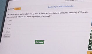 For a reaction with rate equation $dC/dt = | StudyX