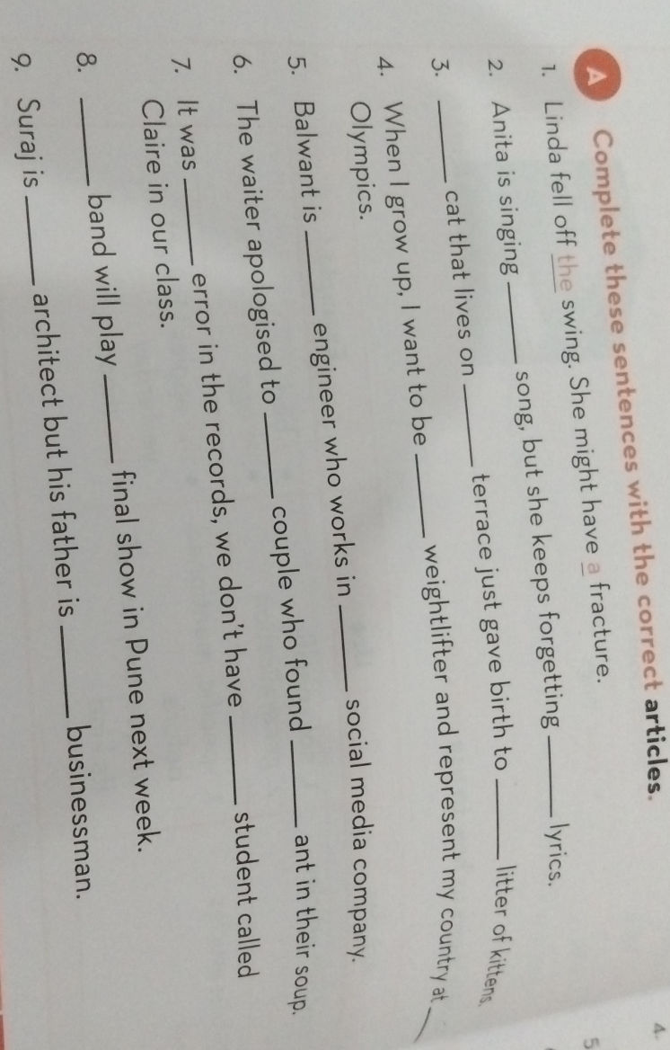 Complete these sentences with the correct | StudyX