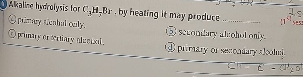 Alkaline hydrolysis for $C_3H_7Br$, by | StudyX