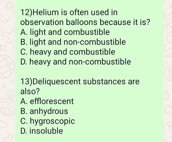 12) Helium is often used in observation | StudyX
