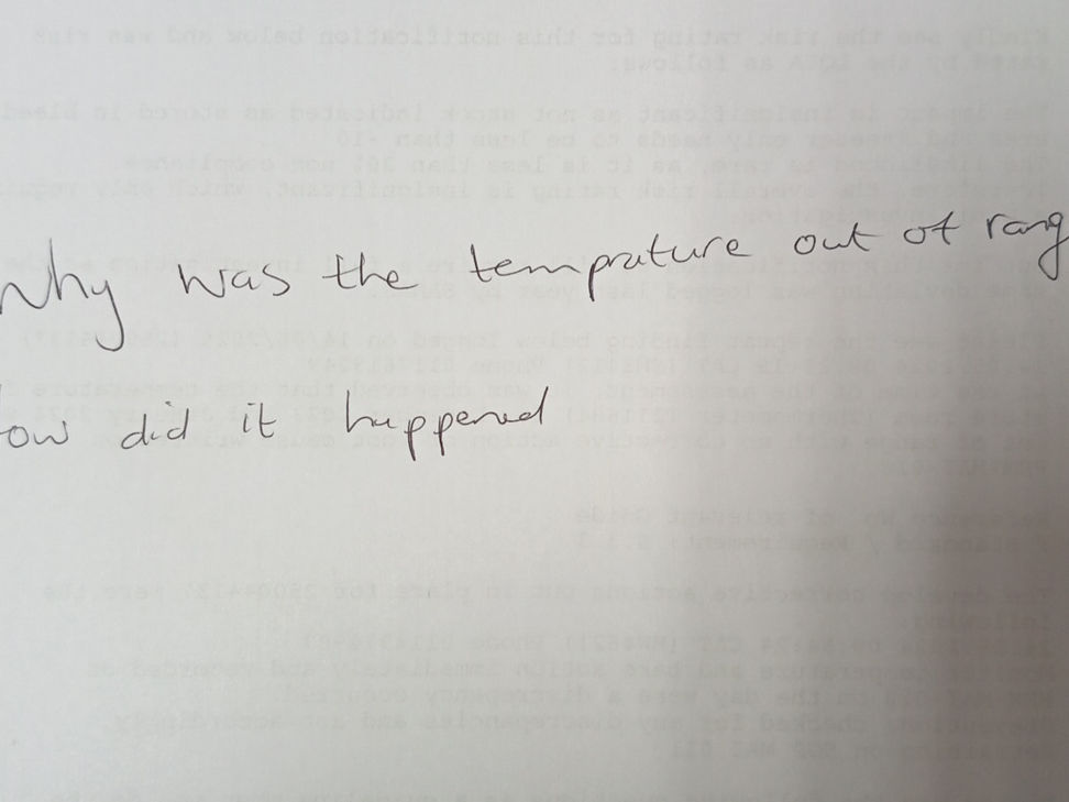 Why was the temperature out of range? How | StudyX