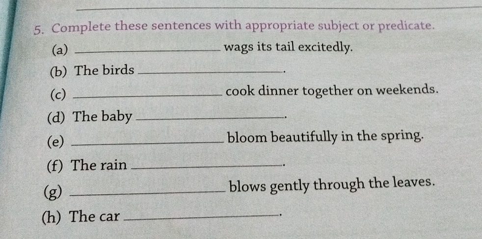 5. Complete these sentences with appropriate | StudyX