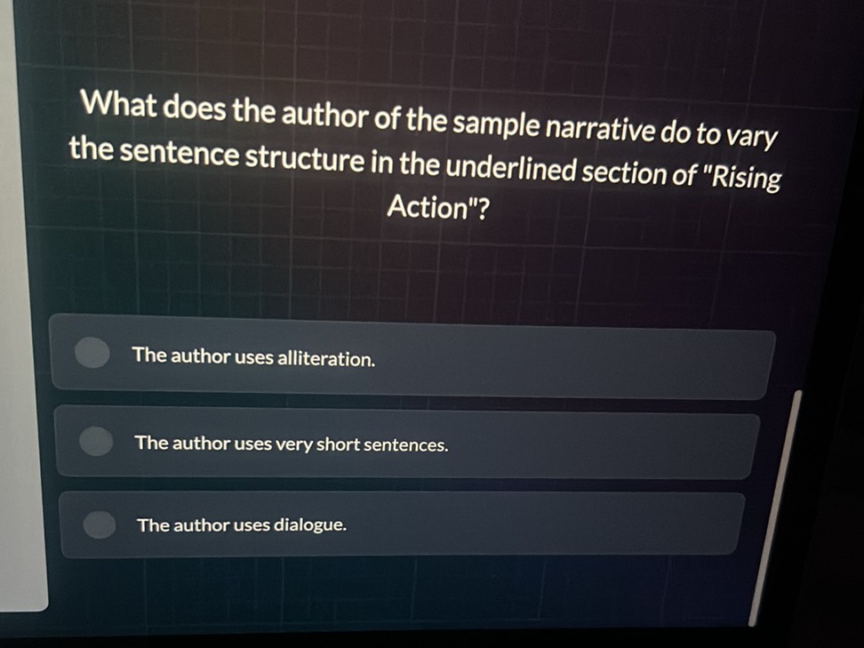 What does the author of the sample narrative | StudyX
