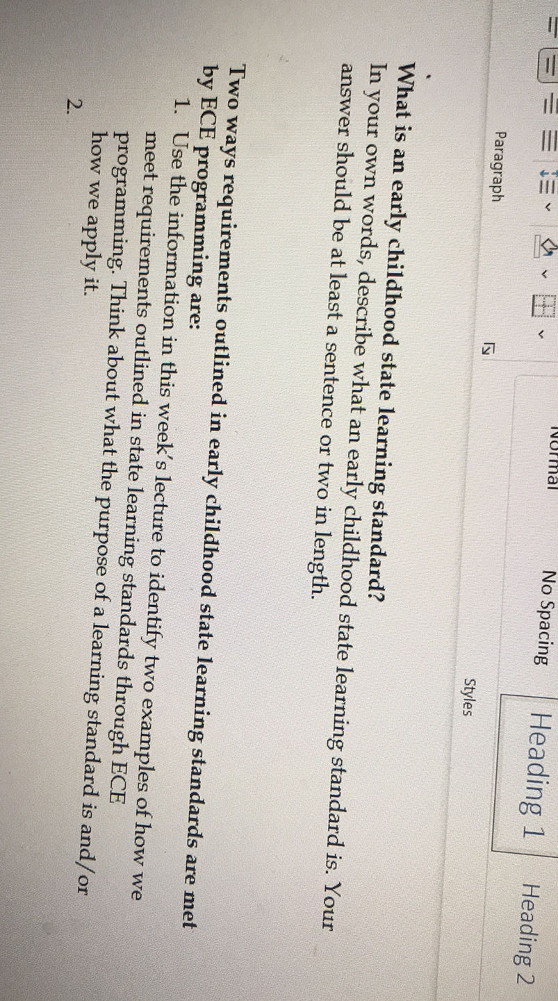 What is an early childhood state learning | StudyX