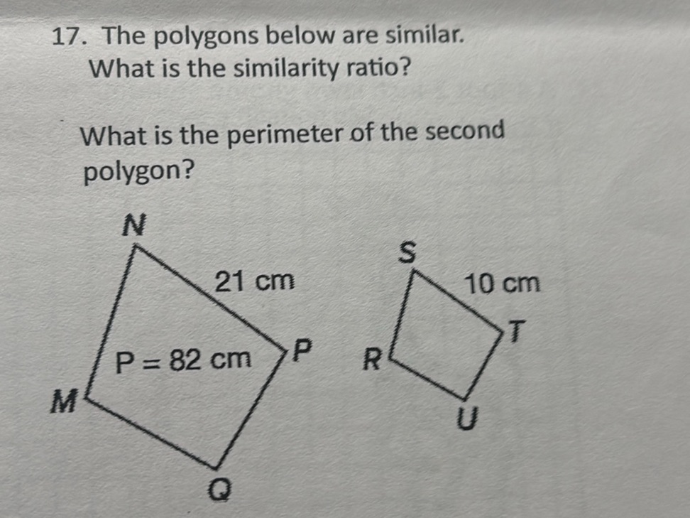 17. The polygons below are similar. What is | StudyX