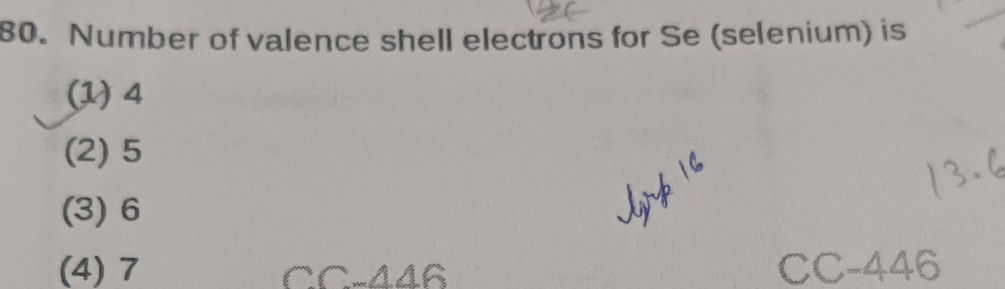 80. Number of valence shell electrons for Se | StudyX