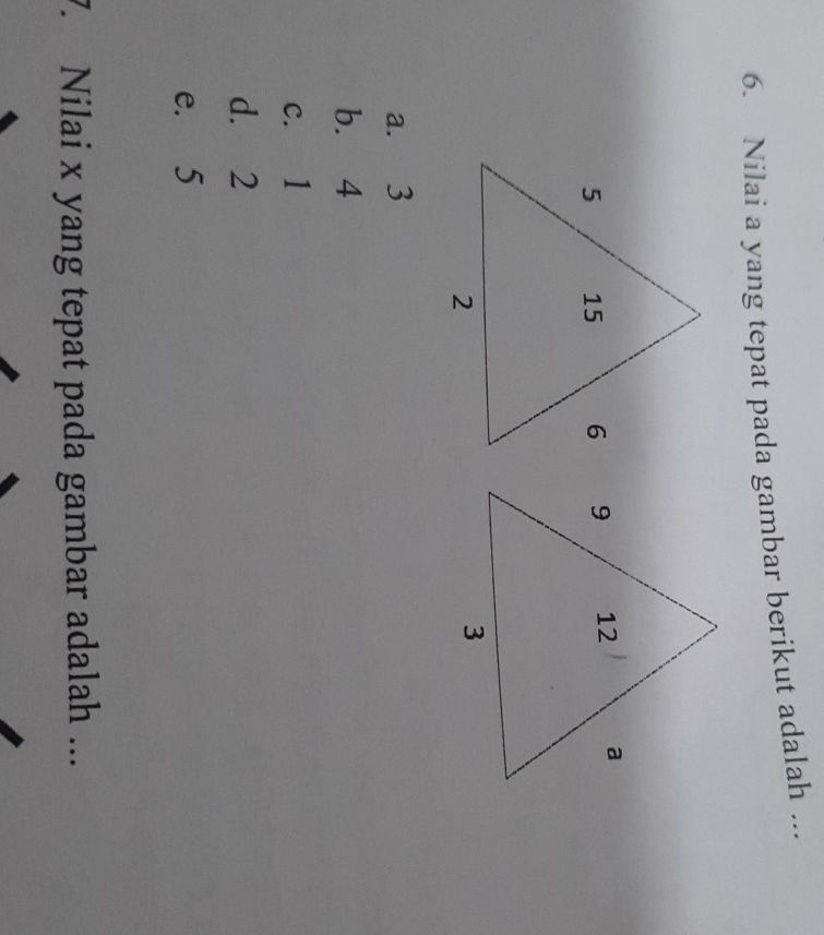 6. Nilai a yang tepat pada gambar berikut | StudyX