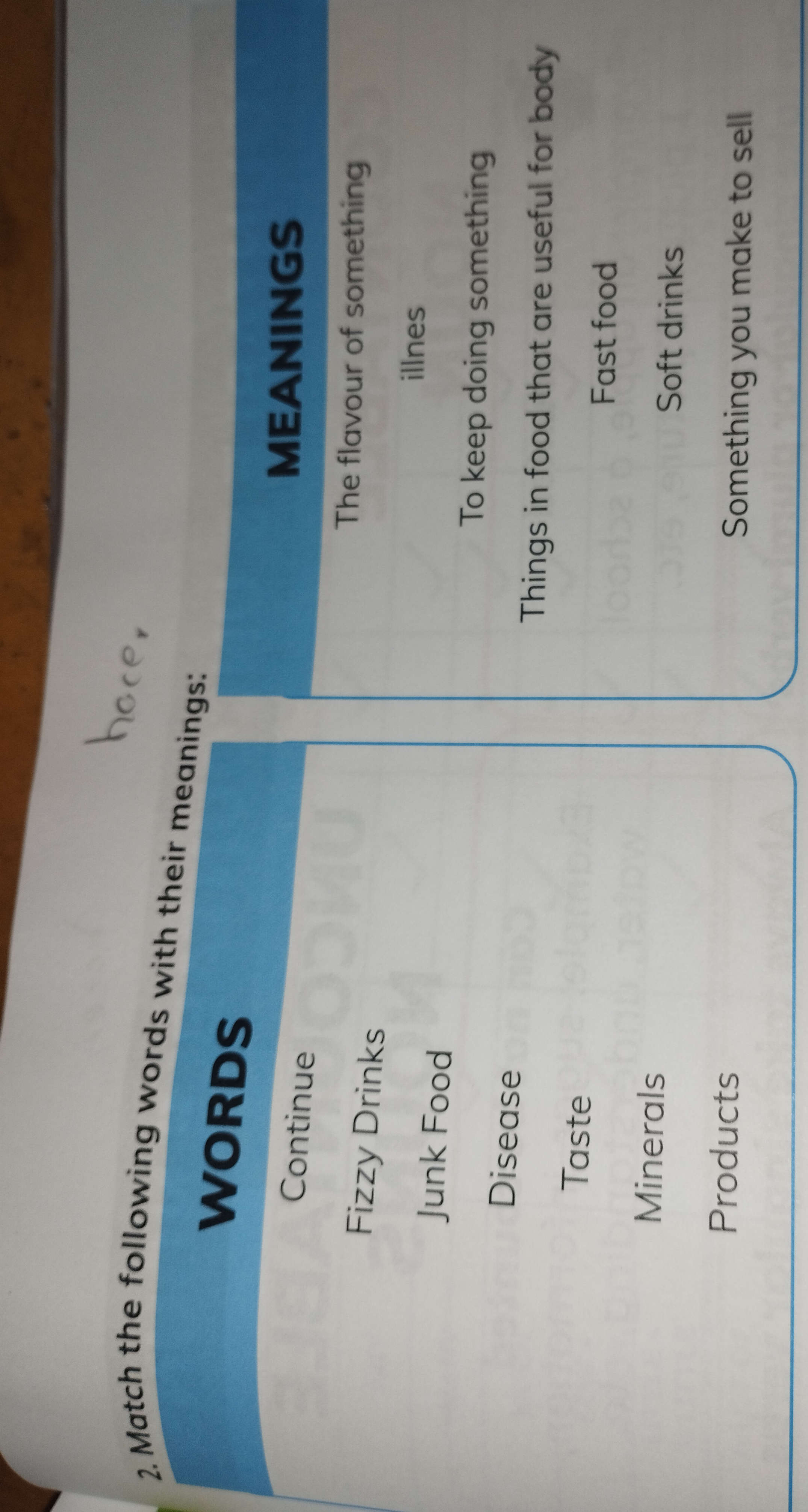 2. Match the following words with their | StudyX