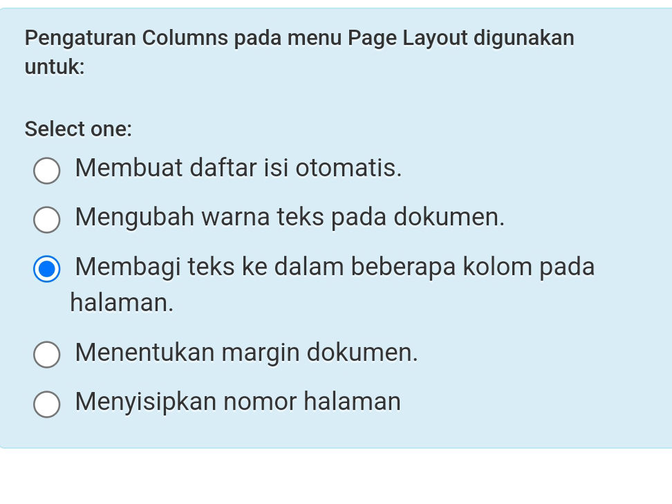 Pengaturan Columns pada menu Page Layout | StudyX