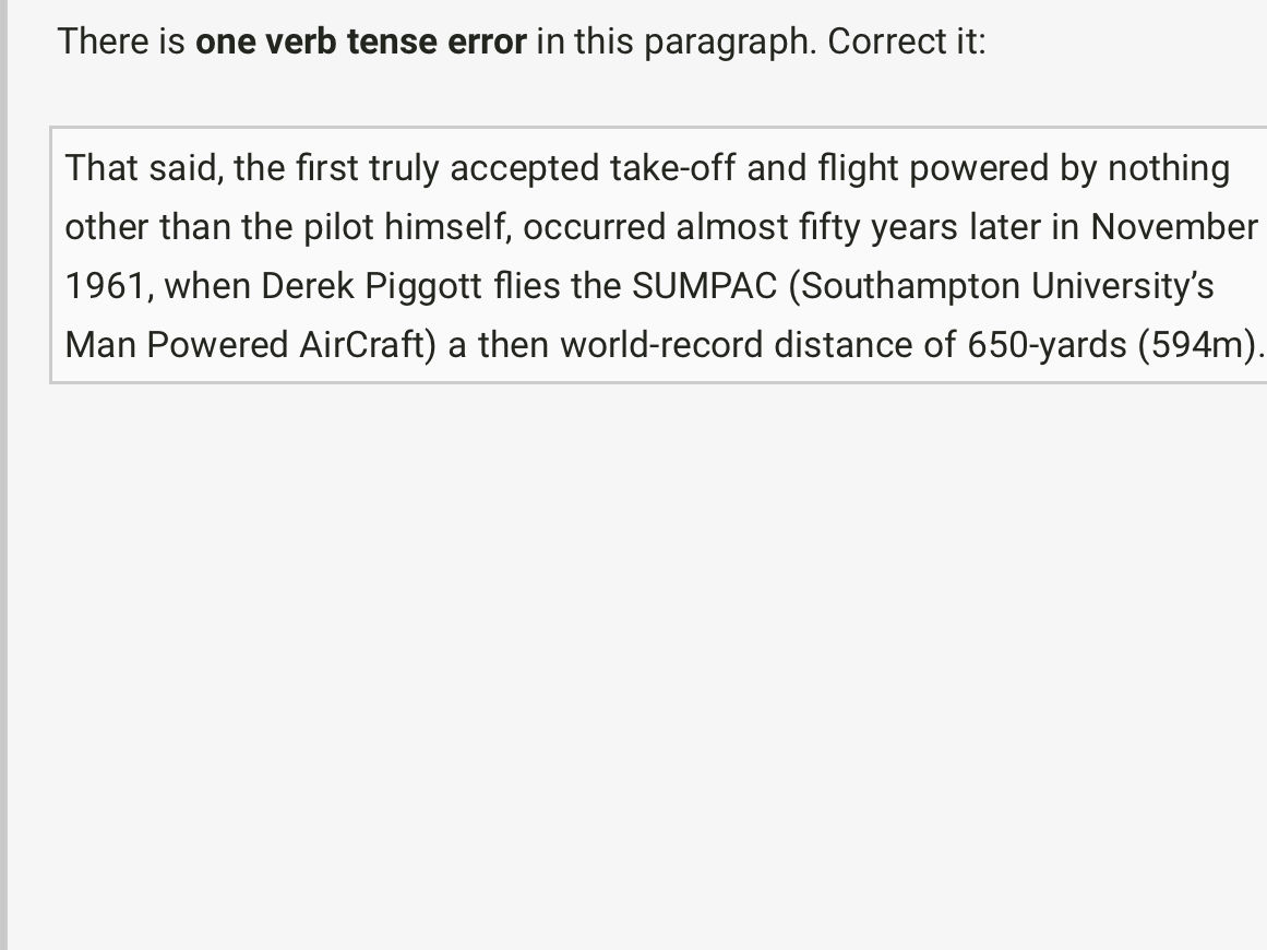 There is one verb tense error in this | StudyX