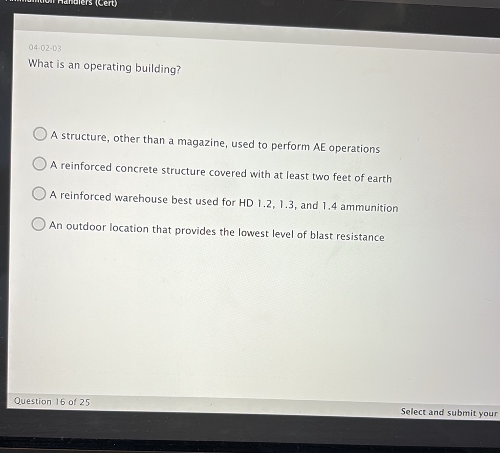 What is an operating building? A structure, | StudyX