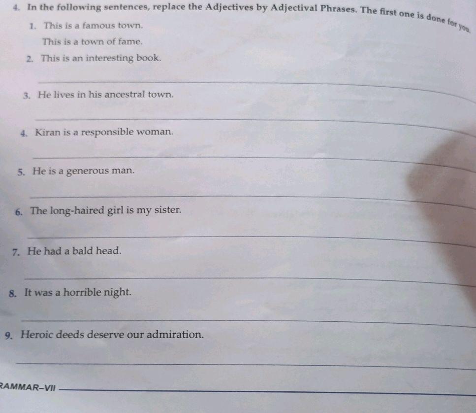 4. In the following sentences, replace the | StudyX