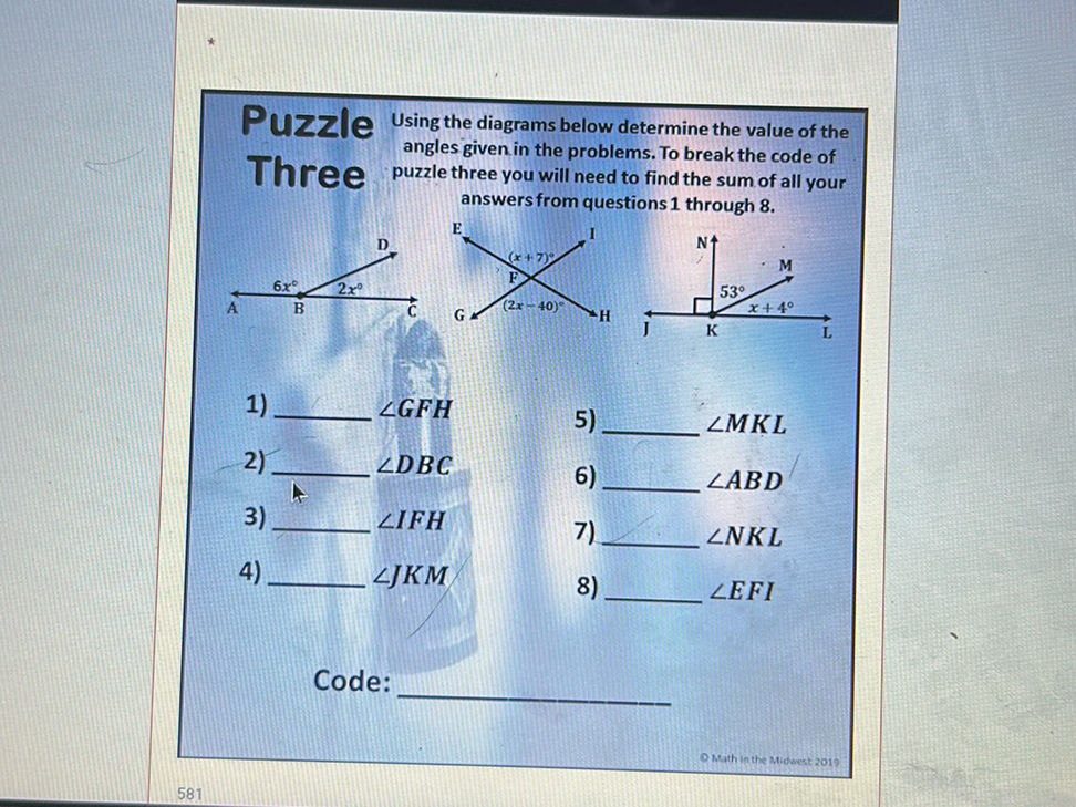 Using the diagrams below determine the value | StudyX