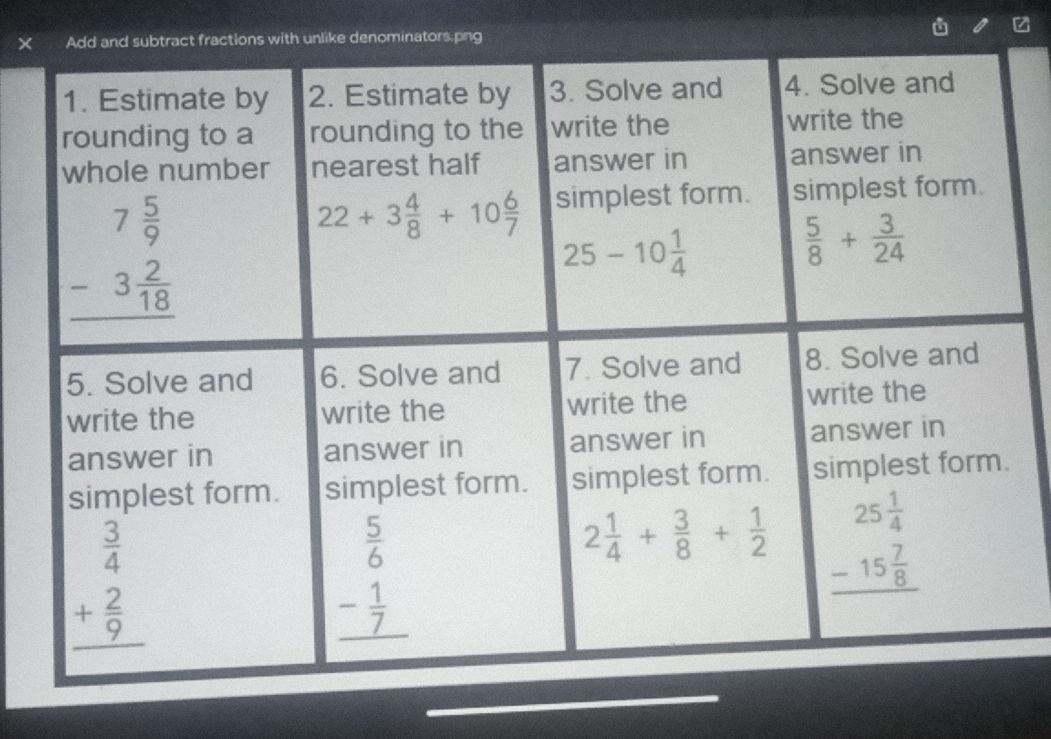 1. Estimate by rounding to a whole number $7 | StudyX