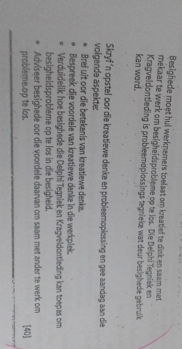 Besighede moet hul werknemers toelaat om | StudyX