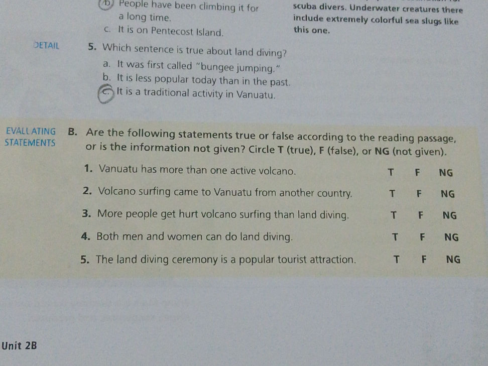 5. Which sentence is true about land diving? | StudyX