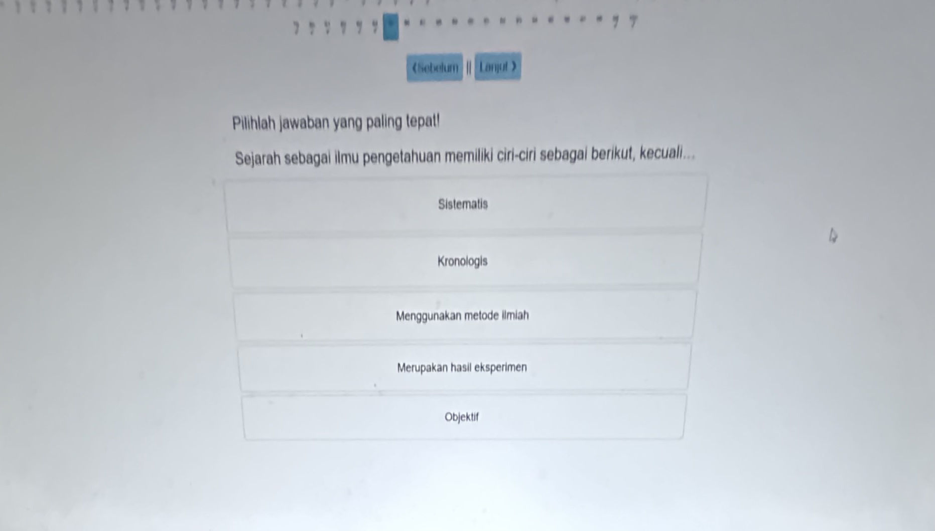 Pilihlah jawaban yang paling tepat! Sejarah | StudyX