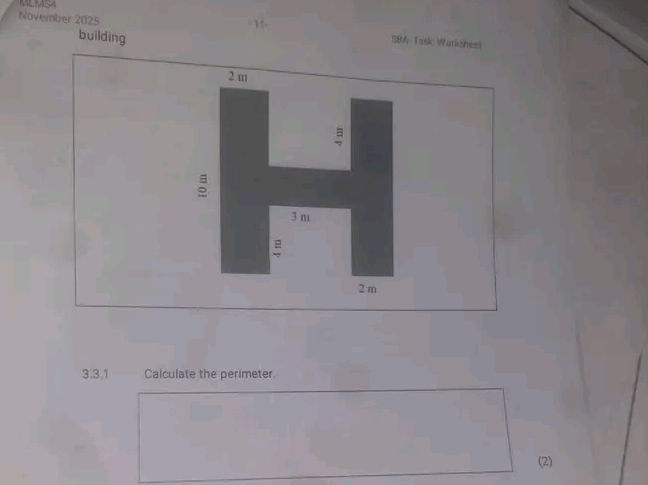 Calculate the perimeter. Here is the shape | StudyX