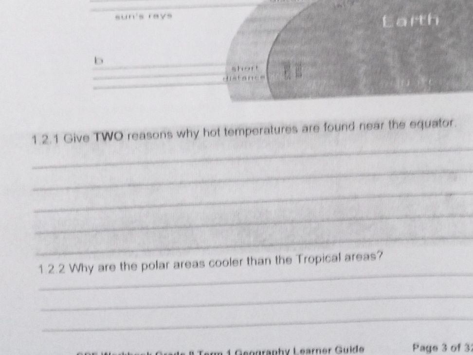 1.2.1 Give TWO reasons why hot temperatures | StudyX