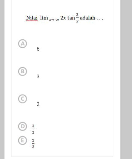 Nilai $_{x } 2x {3}{x}$ adalah ... A. | StudyX