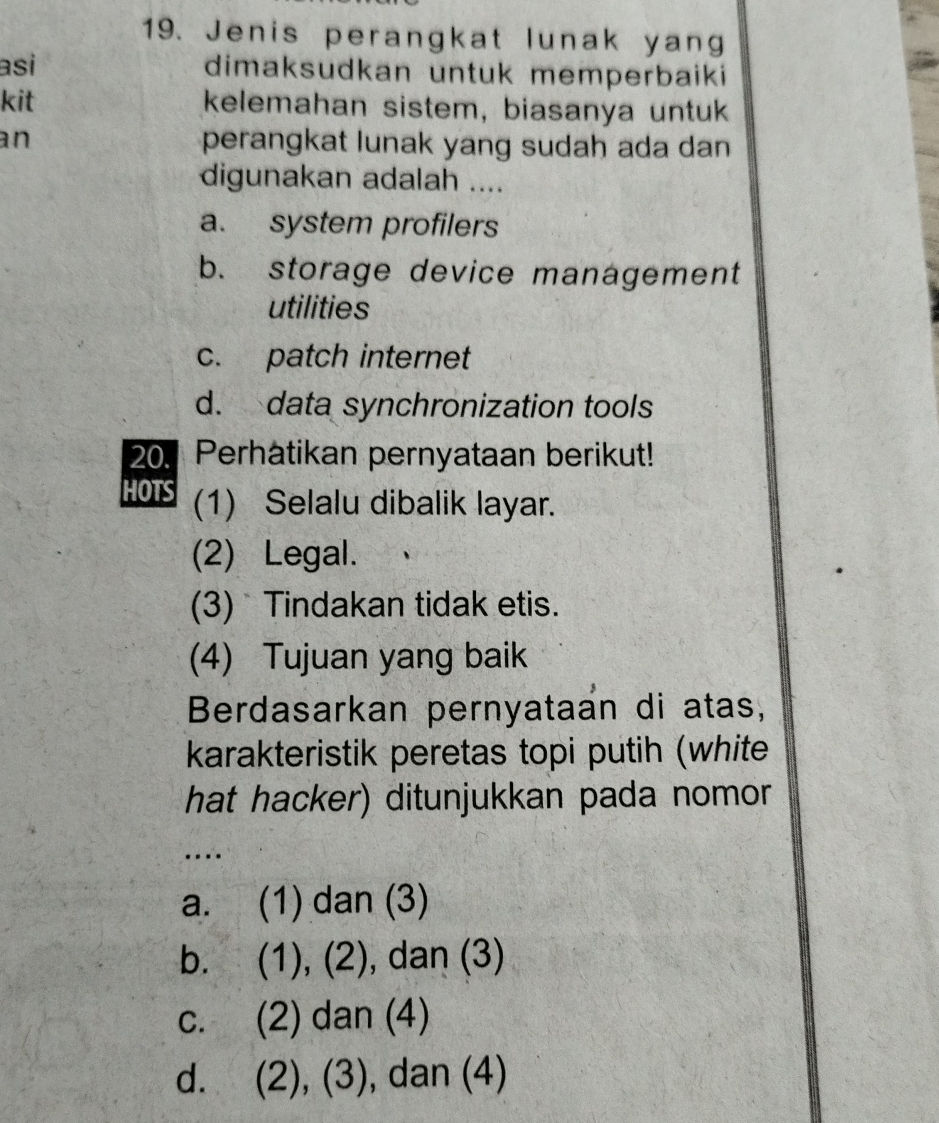 19. Jenis perangkat lunak yang dimaksudkan | StudyX