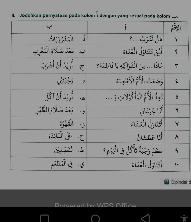 II. Jodohkan pernyataan pada kolom dengan | StudyX